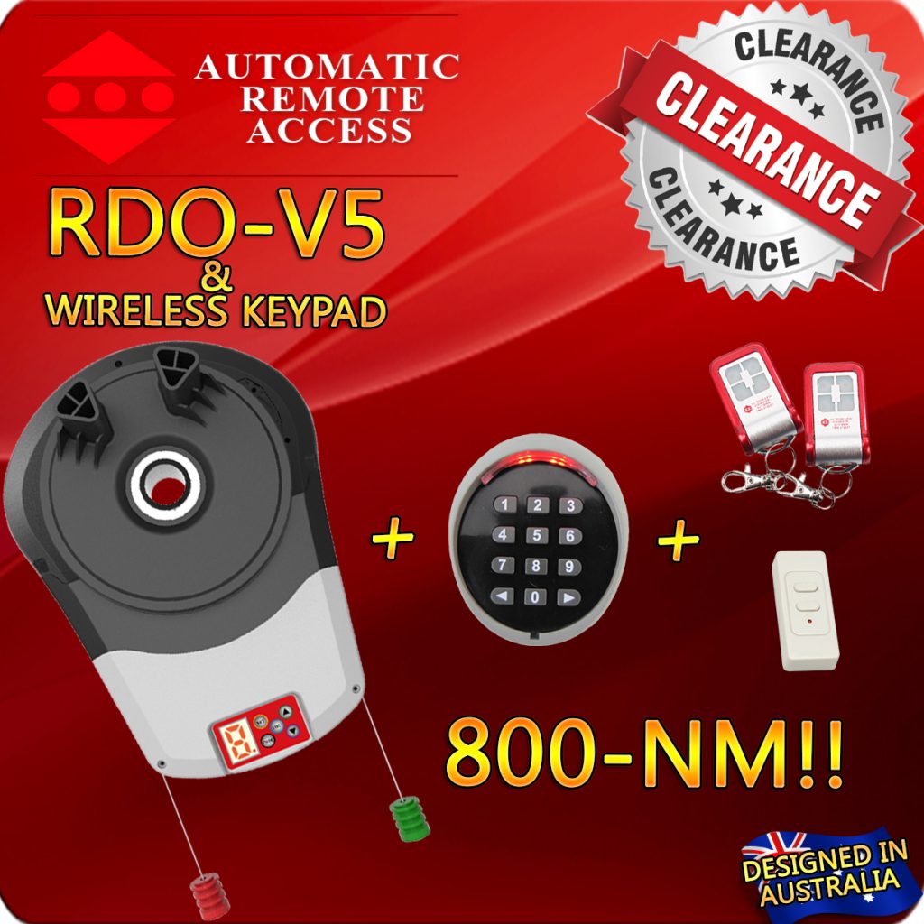 Roller Garage Door Opener, Wireless Keypad Entry, 3 x Remotes ...